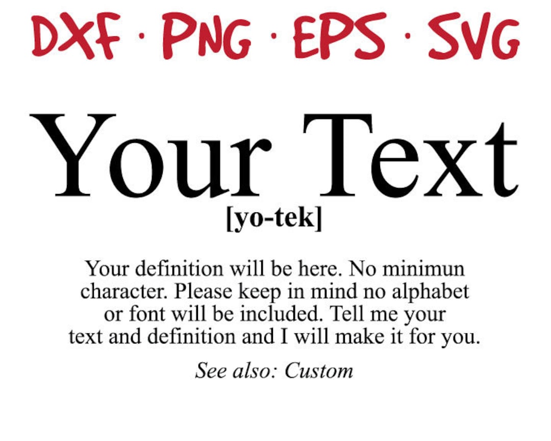 Custom Definition Your Own Text Meaning Dictionary Inspired Vector SVG ...