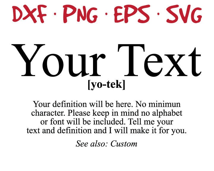 Custom Definition Your Own Text Meaning Dictionary Inspired | Etsy