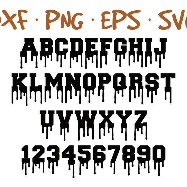 Black and White Drip Font - Etsy