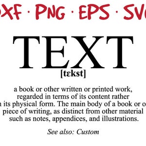 Custom Definition Your Own Text Meaning Dictionary Inspired Vector SVG ...