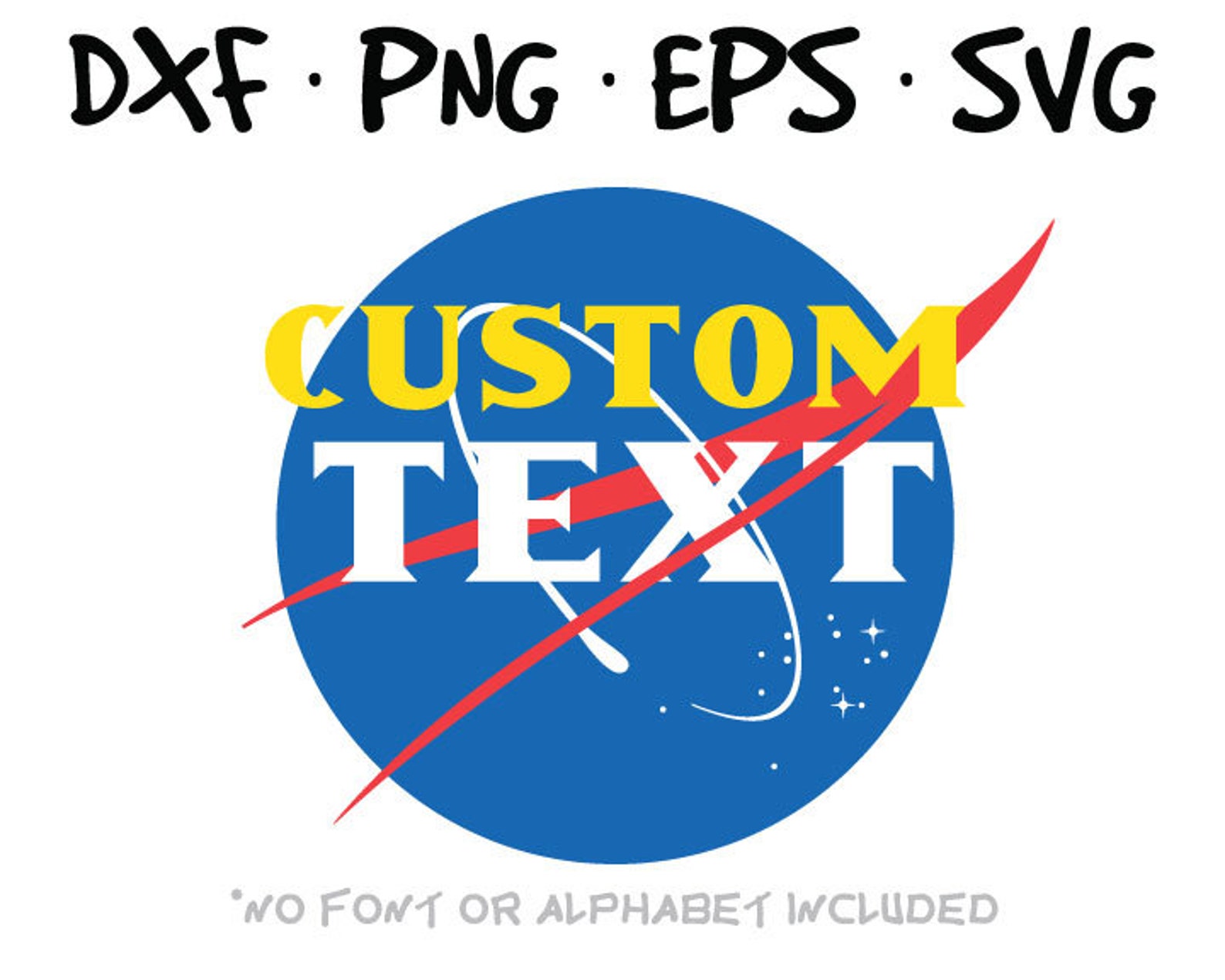 Custom Your Name NASA Inspired Logo Vector SVG Files in Svg | Etsy