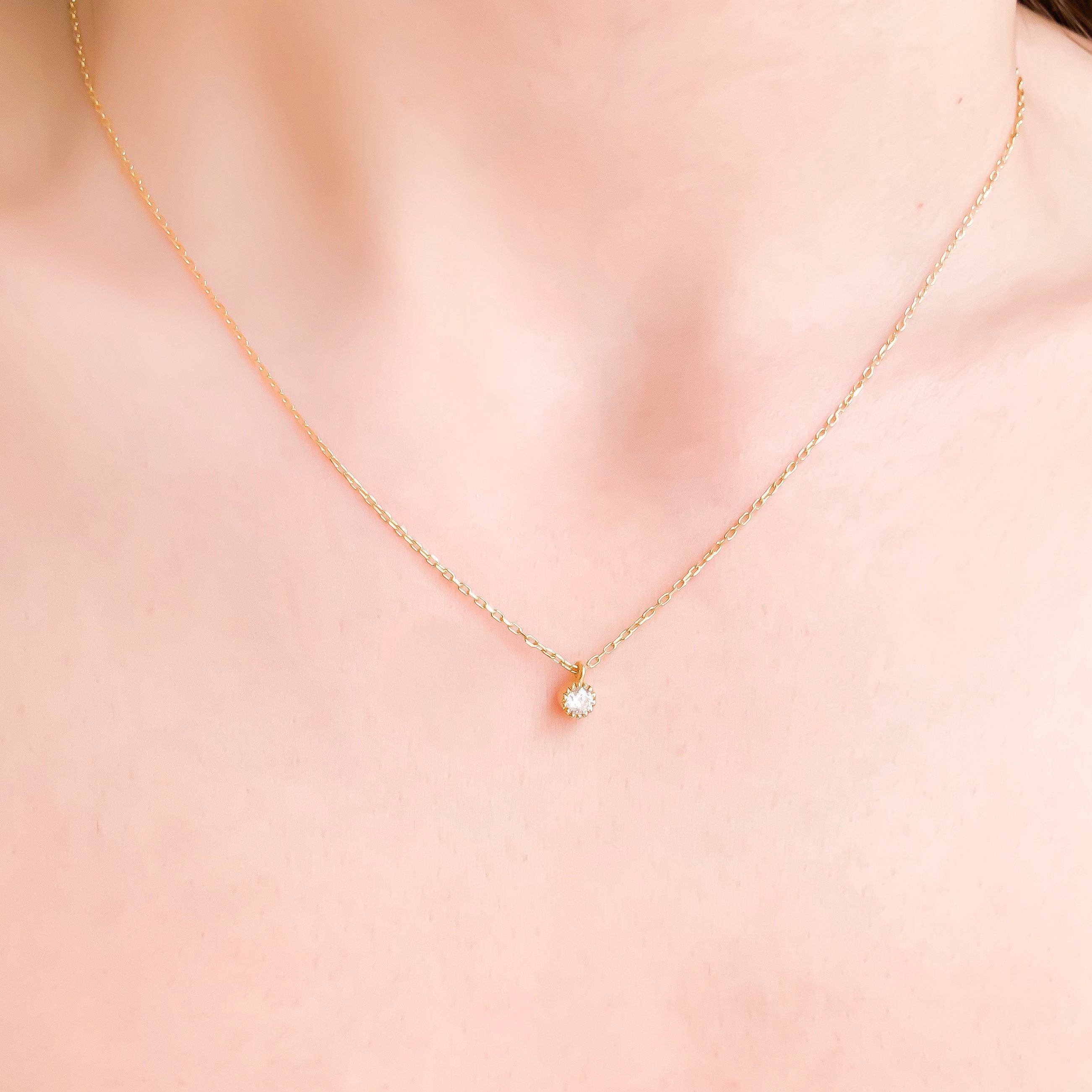Dainty Gold Necklace, Necklaces for Women,diamond Solitaire Necklace ...