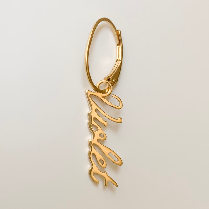 Personalized Name Jewelry, Dangle Earrings Handmade, Dainty Silver Gold ...