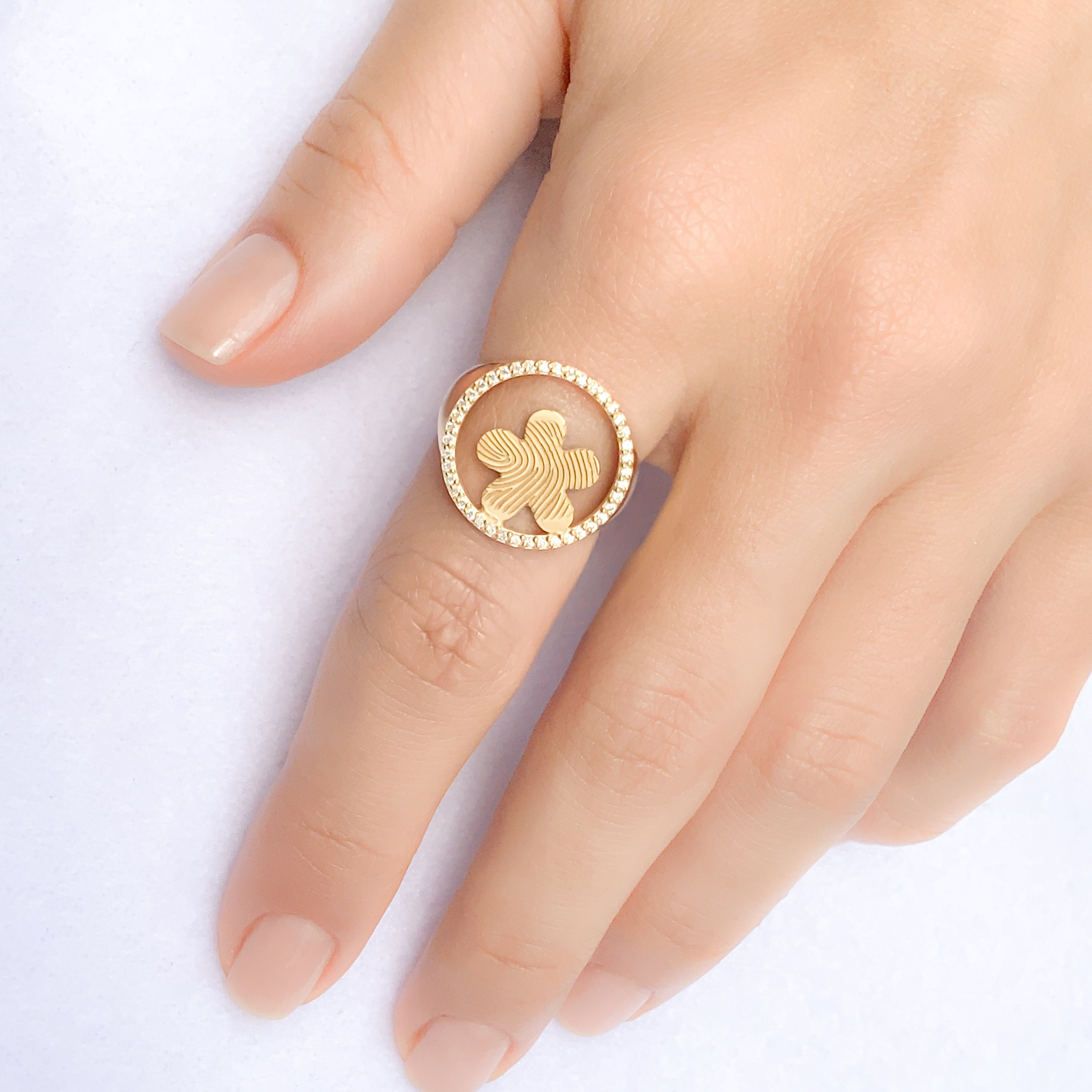 Personalized Fingerprint Ring, Gold or Silver Signet Ring, Engraved ...