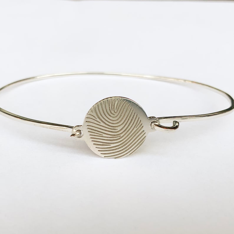 Personalized Fingerprint Jewelry, Bracelets for Women, Bangle Bracelet ...