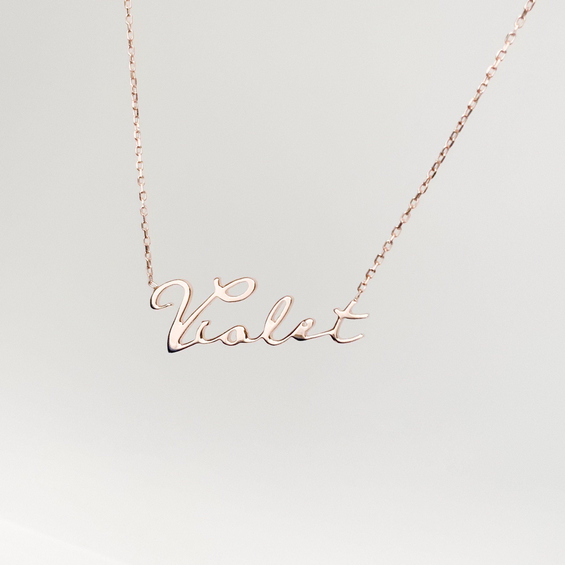 Tiny Rose Gold Name Necklace Personalized Gift Bridesmaid | Etsy