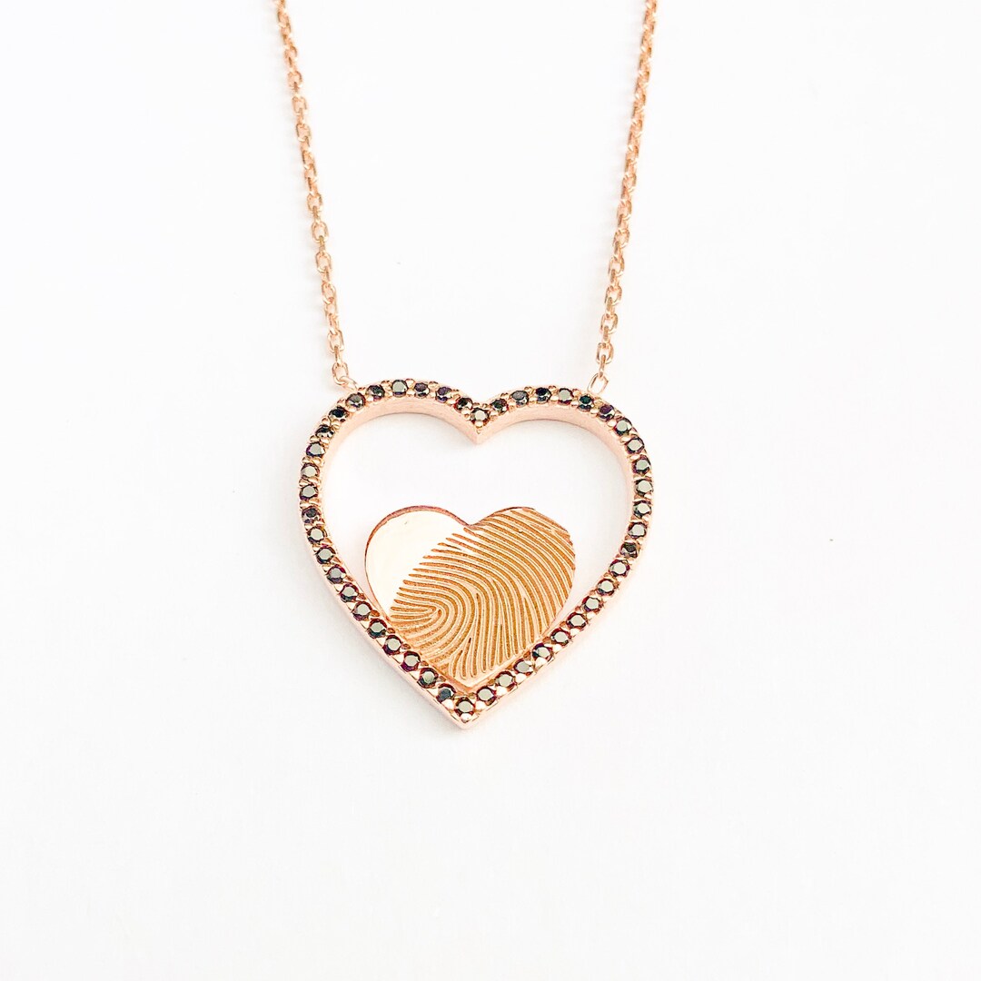 Personalized Fingerprint Necklace, Dainty Necklace, Fingerprint Jewelry ...