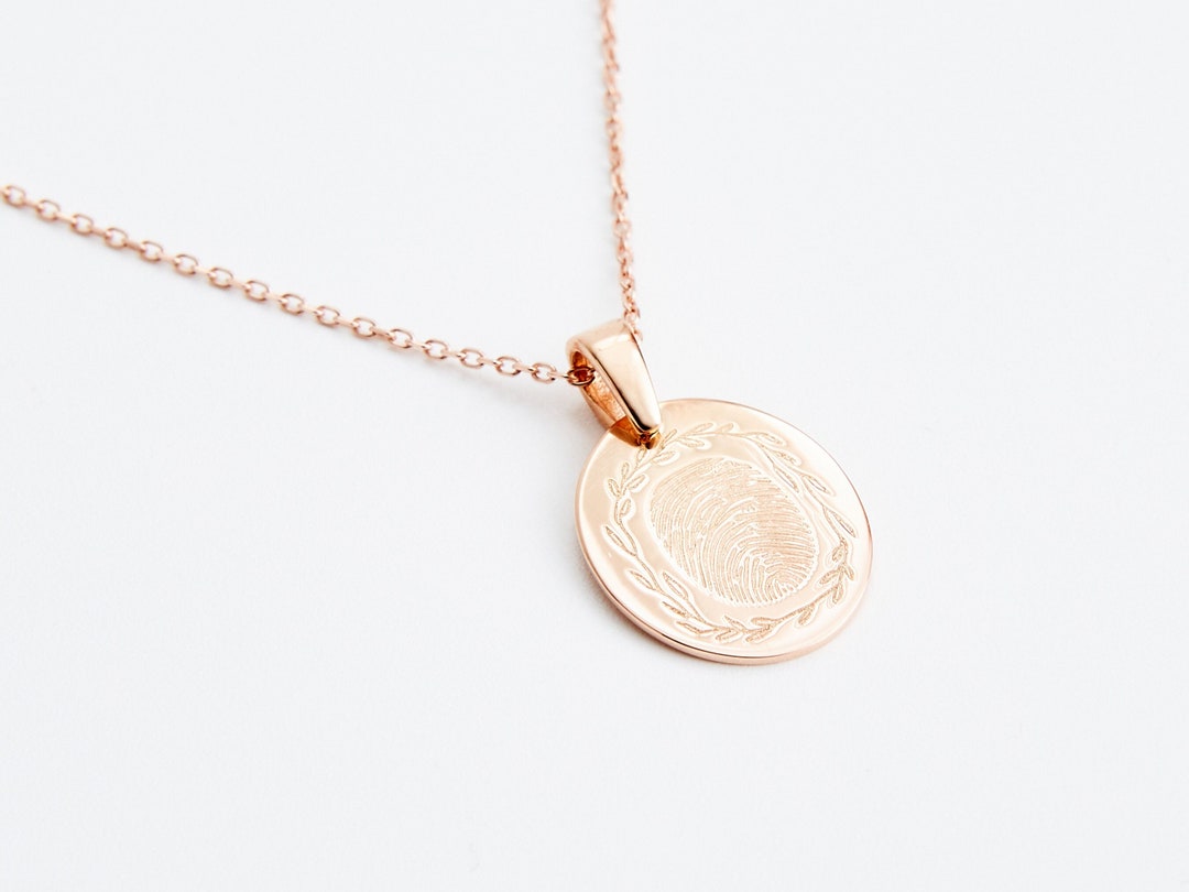 Actual Fingerprint Necklace Memorial Sterling Silver - Personalized ...