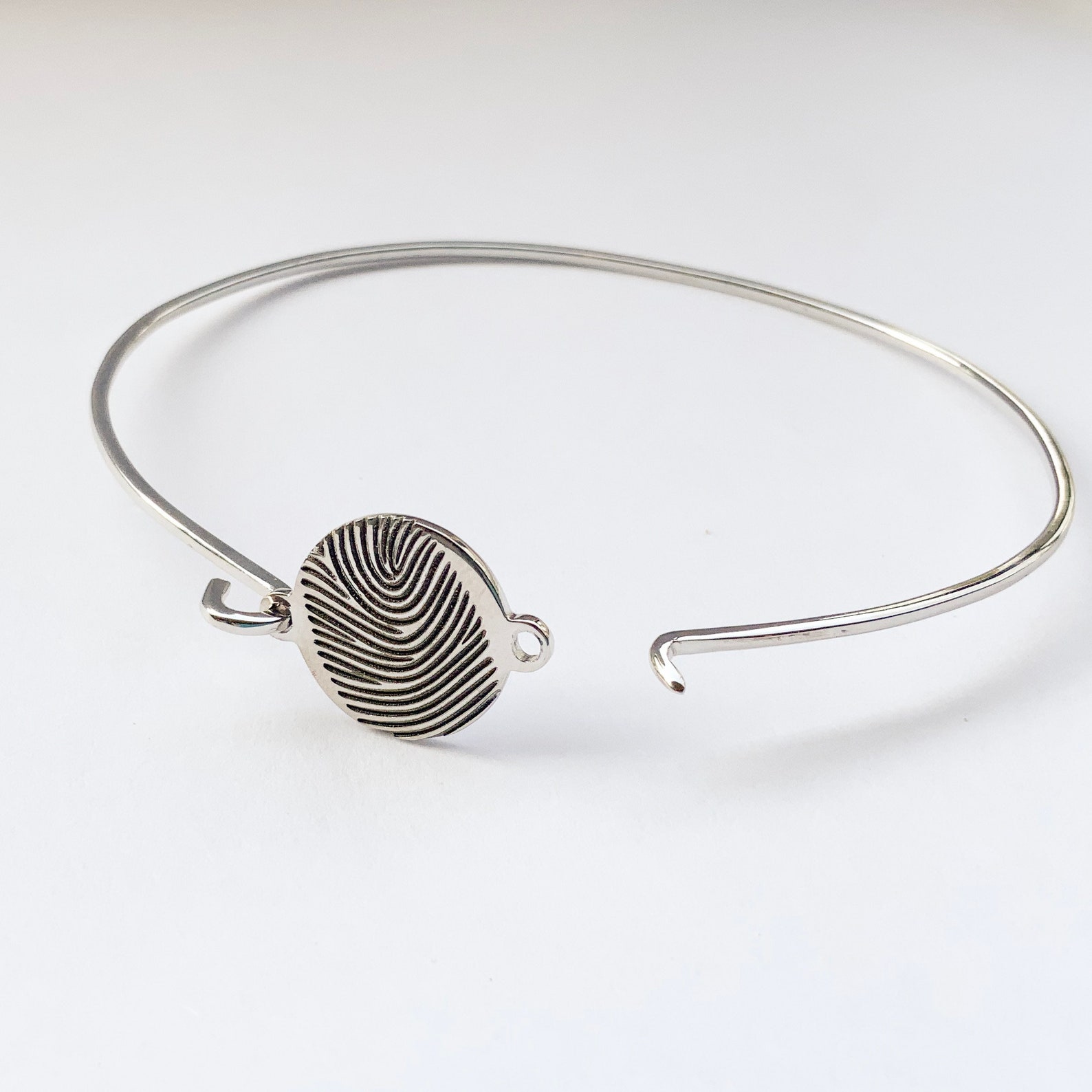 Personalized Fingerprint Jewelry, Bracelets for Women, Bangle Bracelet ...