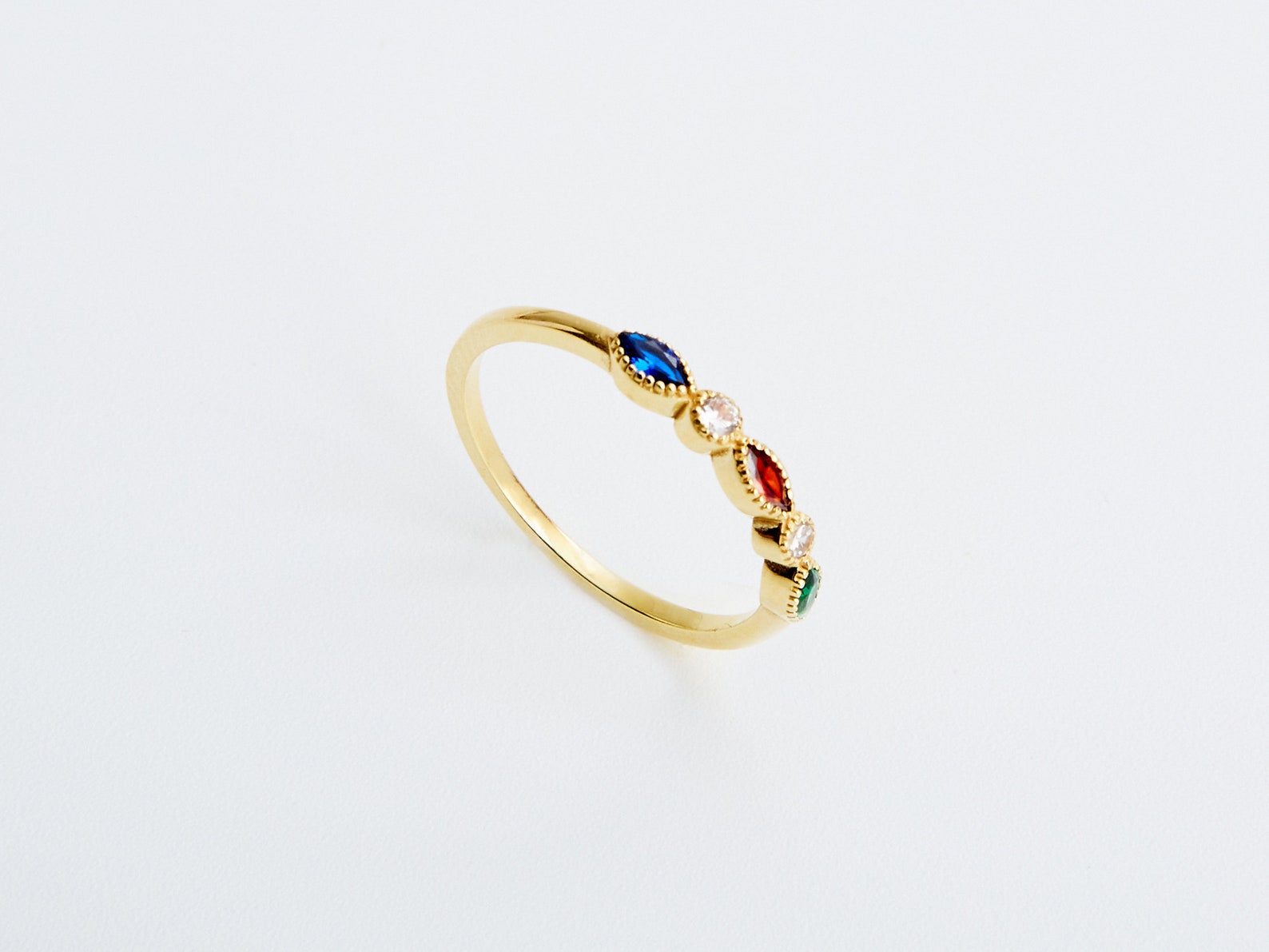 14K Gold Mothers Ring Stackable Birthstone Rings for Women ...