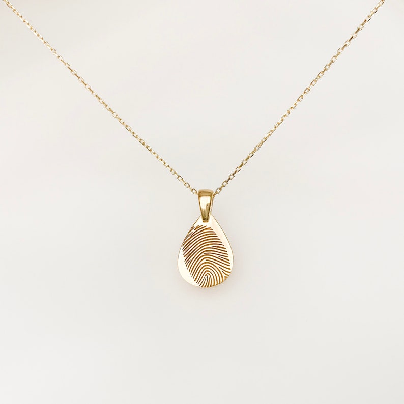 14K Gold Fingerprint Necklace-personalized Fingerprint Jewelry ...
