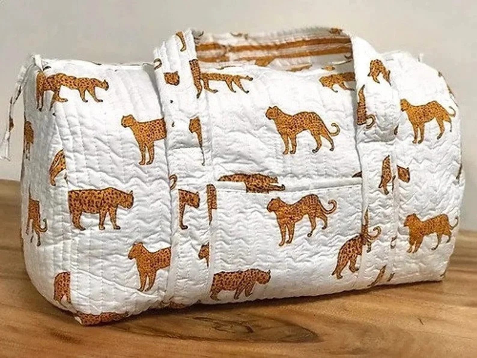 Large Cotton Quilted Duffel Bag Multicolor Handmade Travel Luggage Bag ...