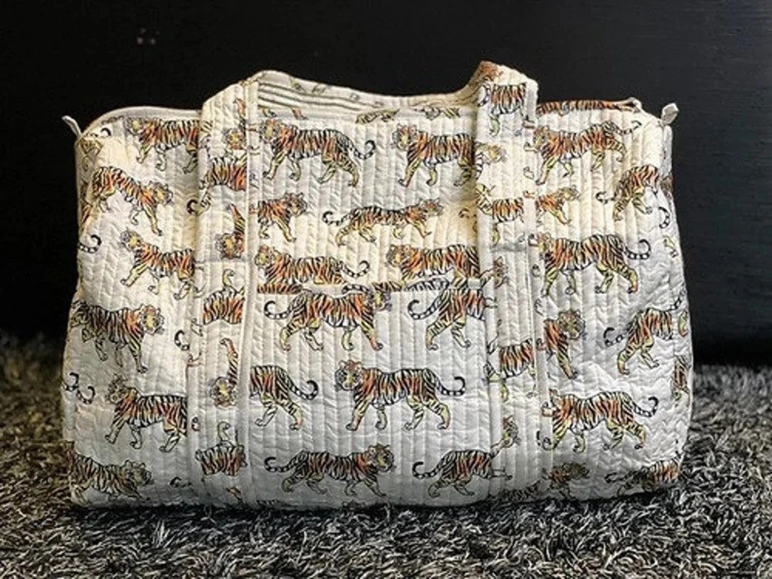 Large Cotton Quilted Duffel Bag Multicolor Handmade Travel Luggage Bag ...