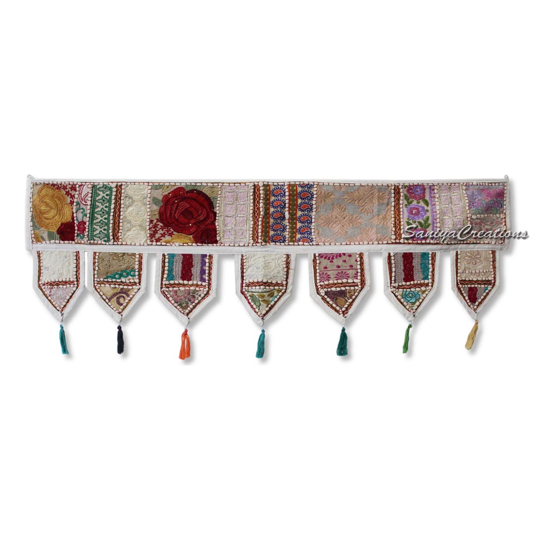 Handmade Patchwork Door Toran: Vintage Embroidered Boho Valance - Etsy