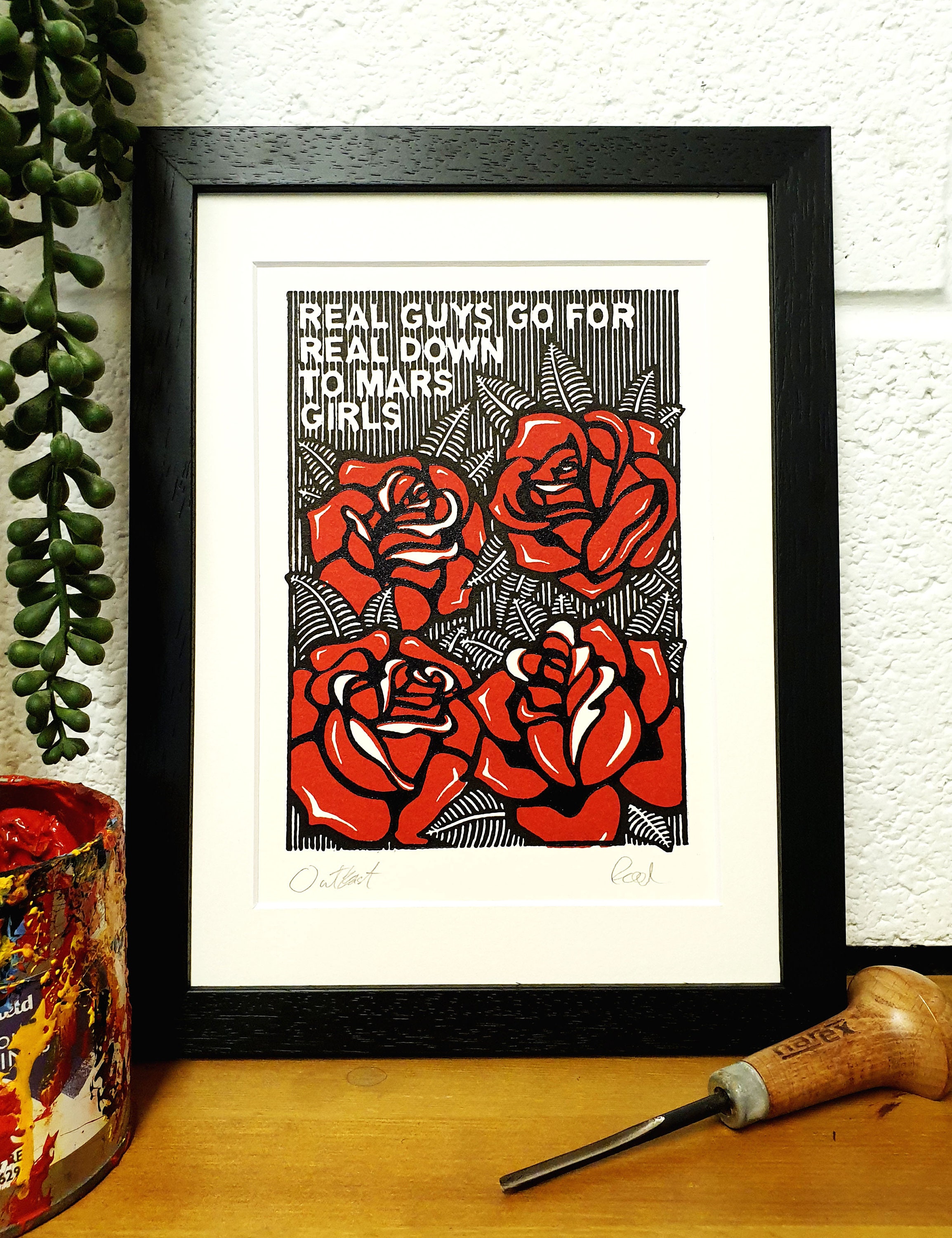 Outkast Roses Lino Print - Etsy
