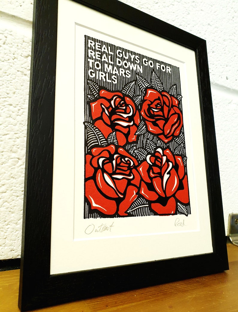 Outkast Roses Lino Print - Etsy