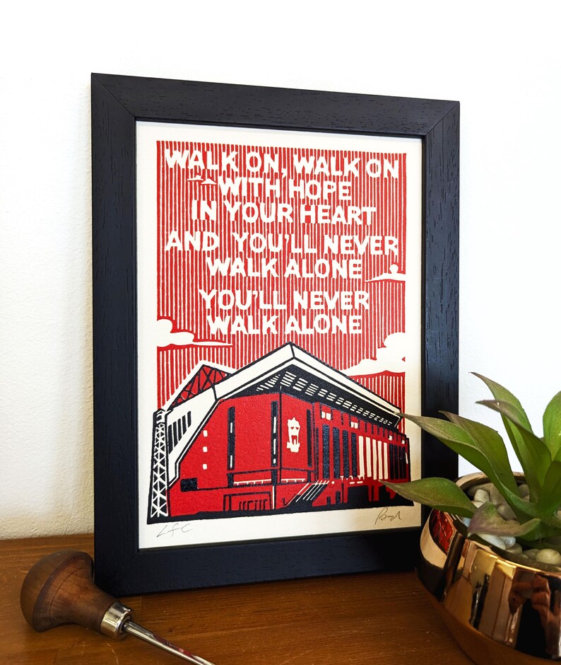 Anfield YNWA Original Lino Print - Etsy
