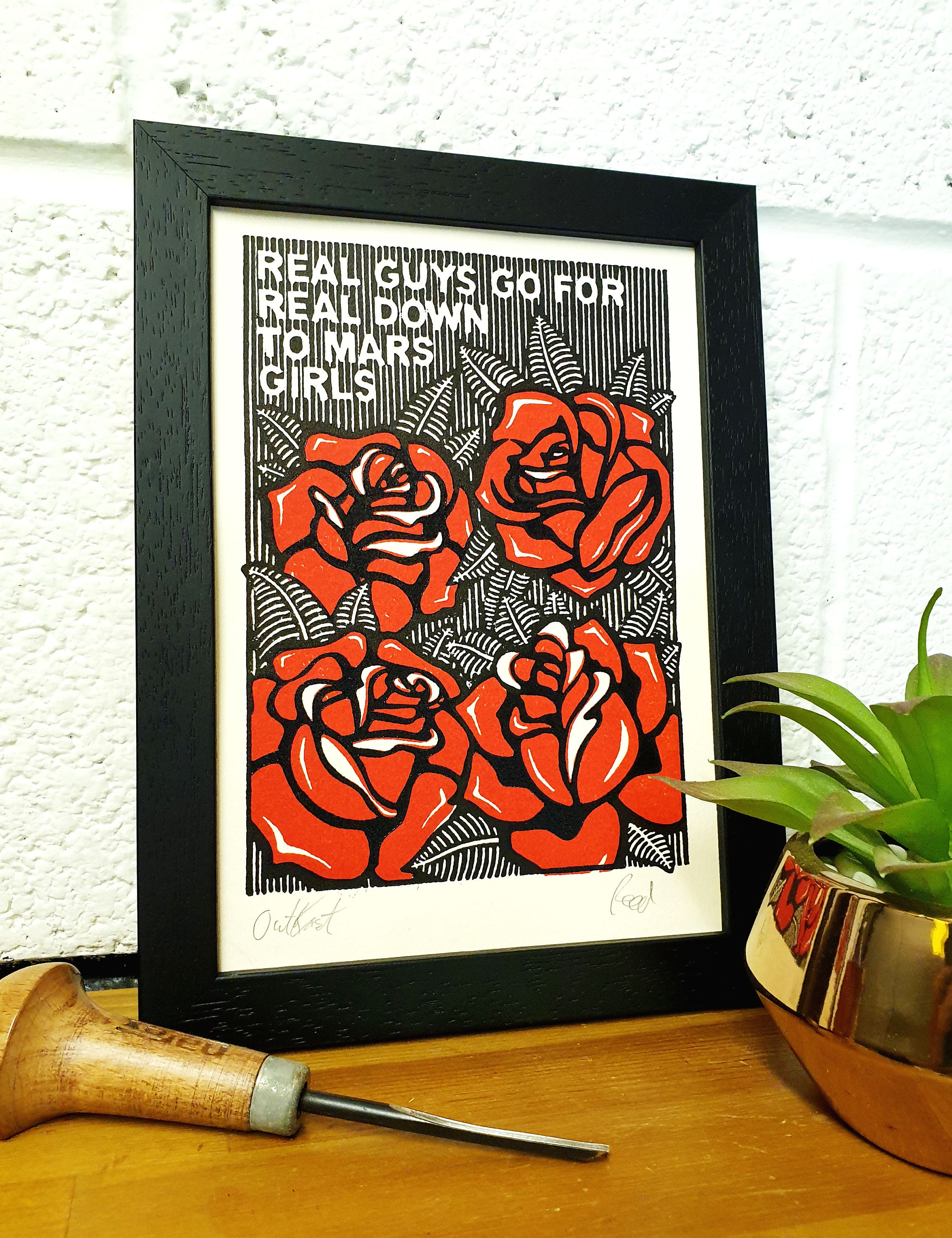 Outkast Roses Lino Print - Etsy