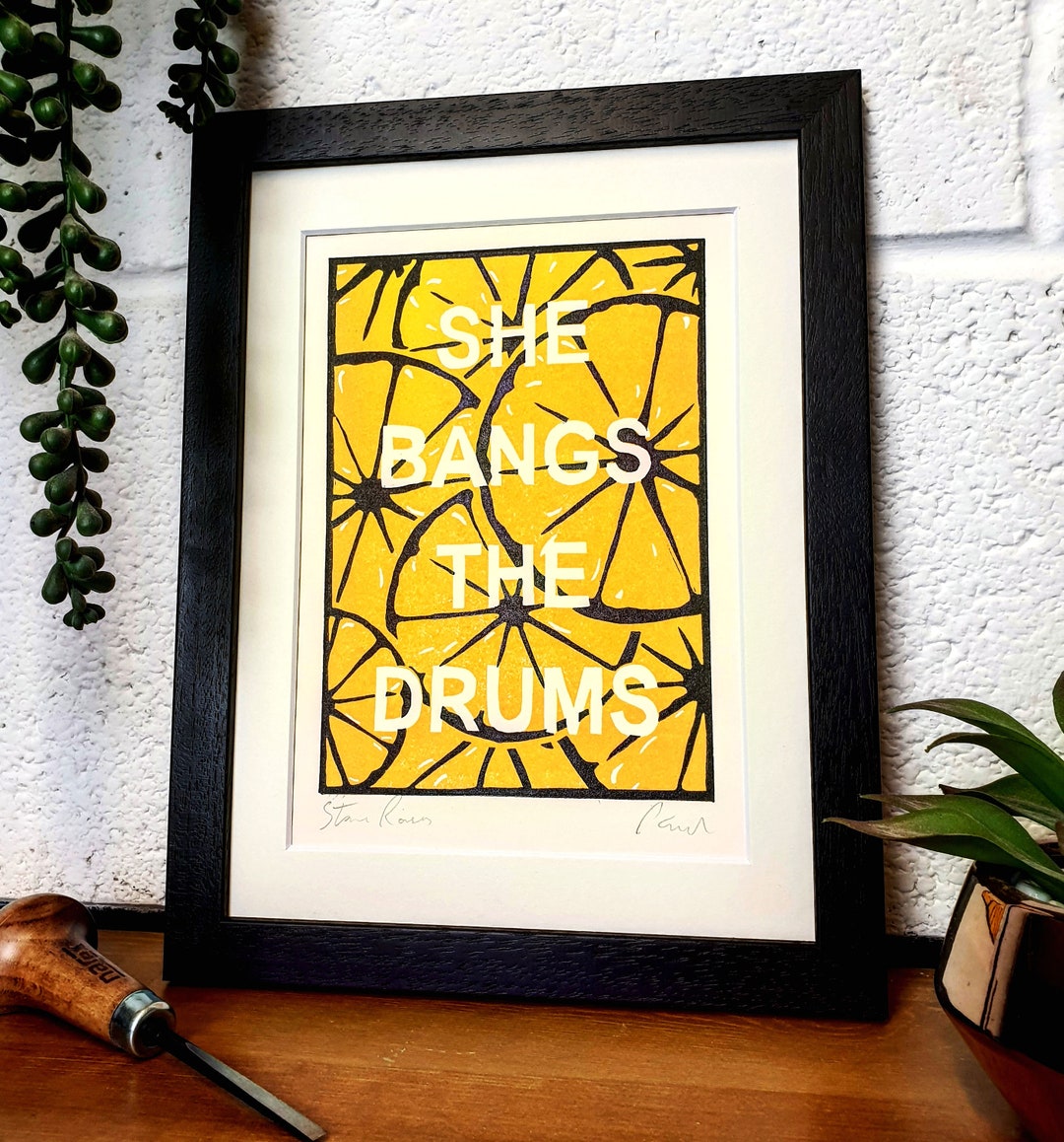 Stone Roses Lyrics Original Lino Print - Etsy