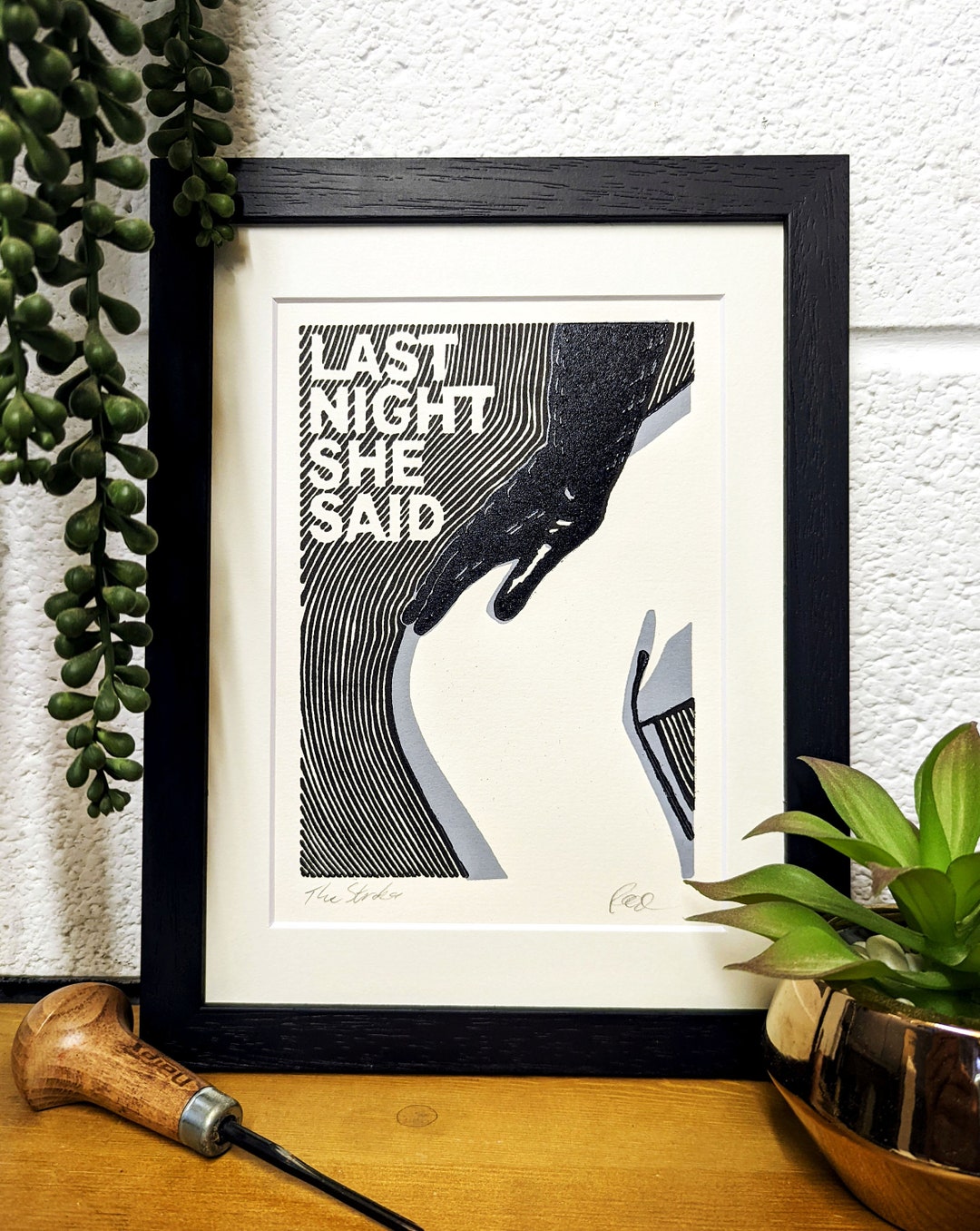 Last Night Original Lino Print - Etsy