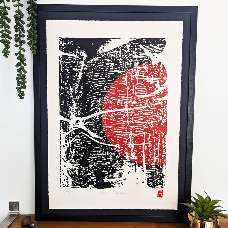 Abstract Lino Cut - Etsy