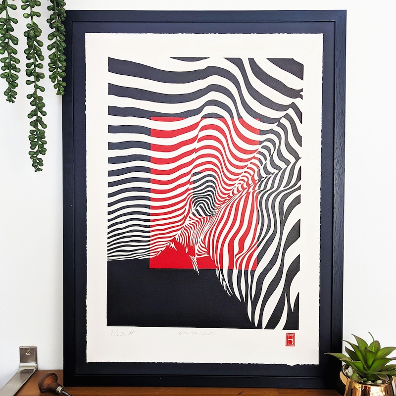 Abstract Lino Cut - Etsy