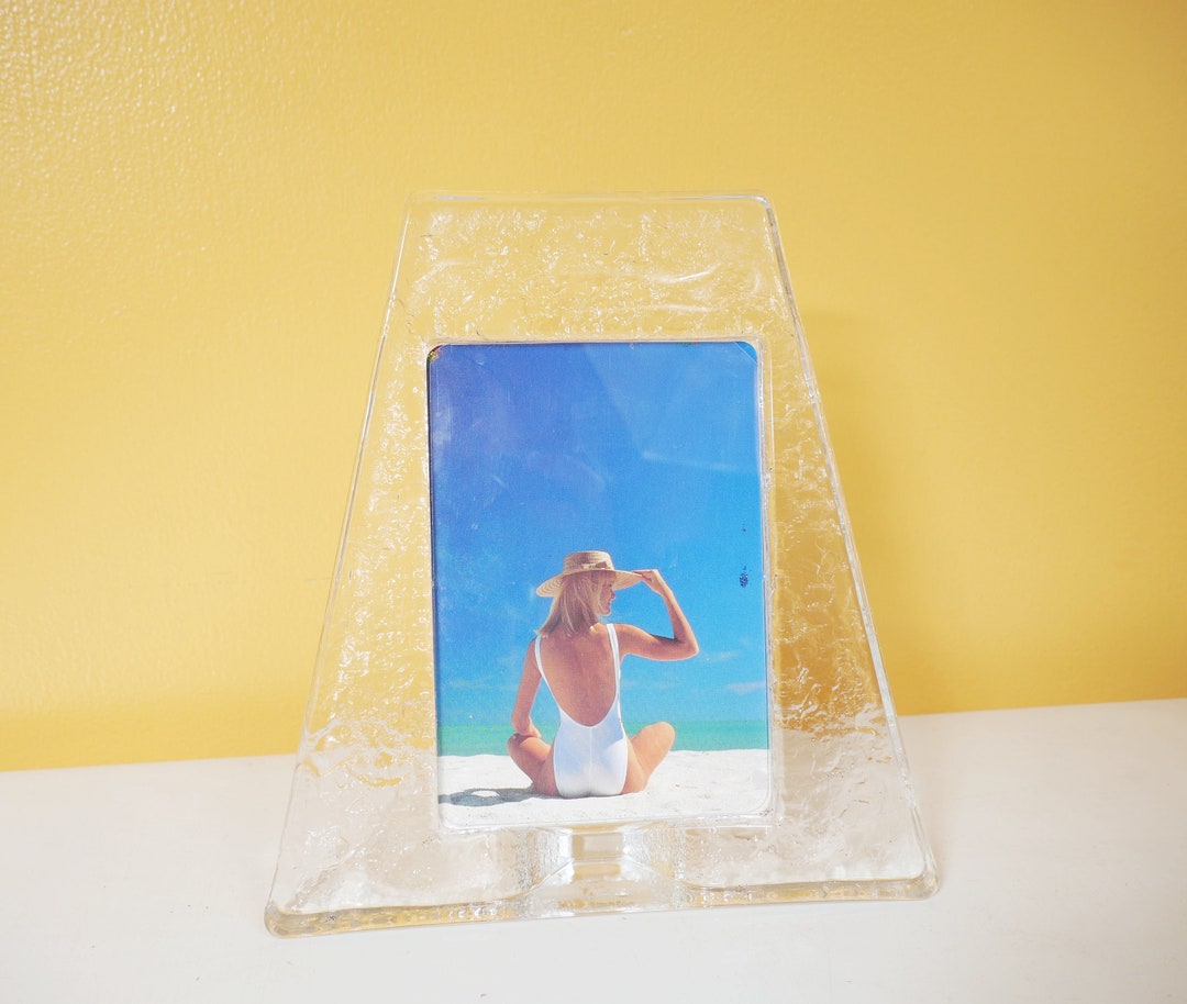 Clear Textured Glass Pyramid Picture Frame - Etsy