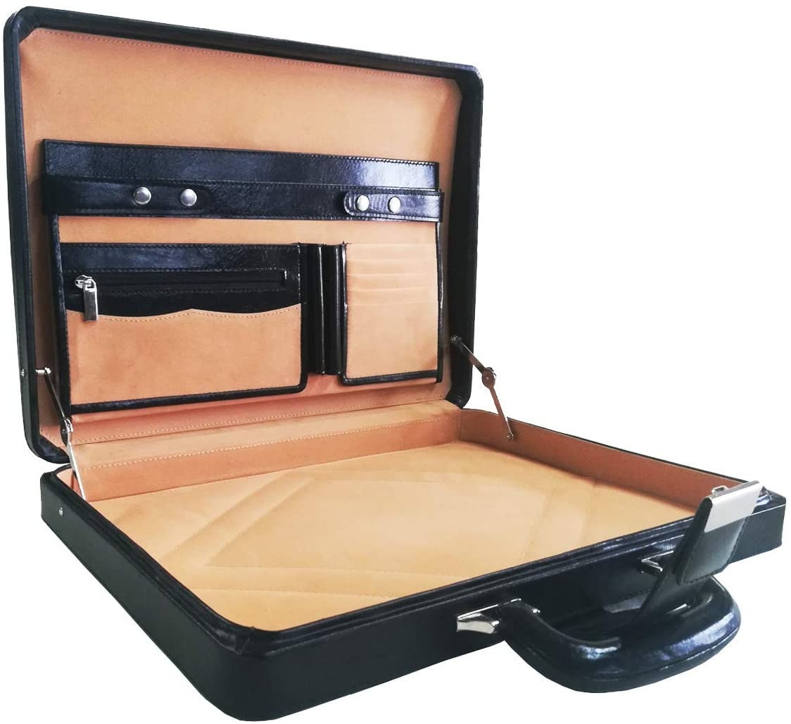 Genuine Leather Attache Briefcase for Men's Office Handbag - Etsy