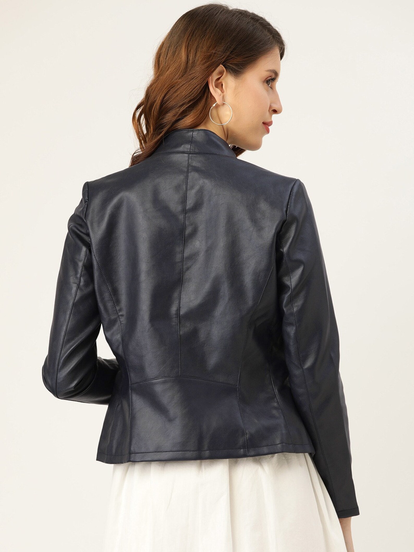Black Lambskin Leather Simple Jacket Leather Cropped Jacket - Etsy