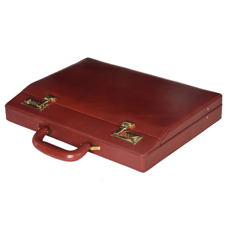 Genuine Leather Attache Briefcase for Men's Leather - Etsy