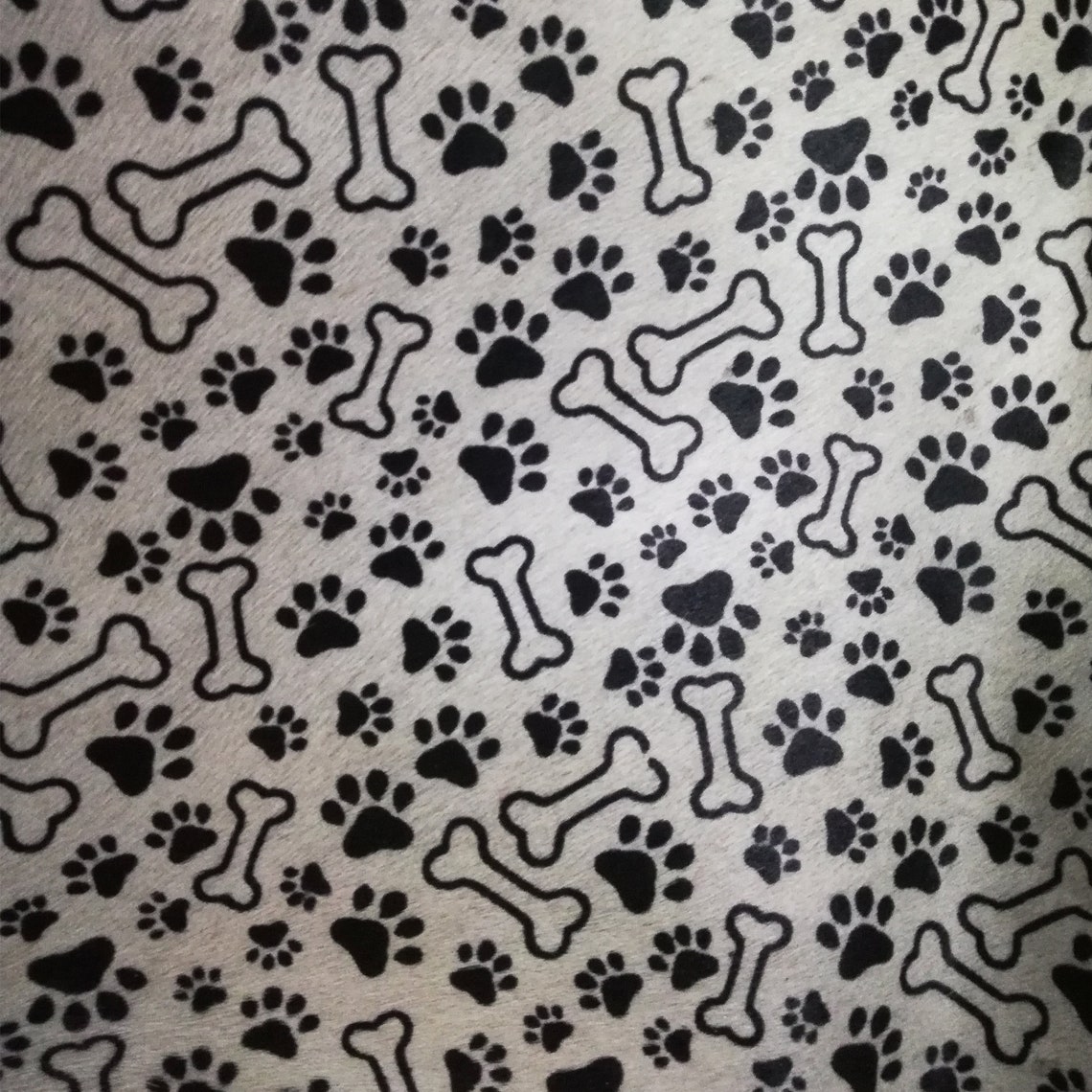 White Hair on Cow Hide Leather Hide Dog Bone and Paws Printed - Etsy
