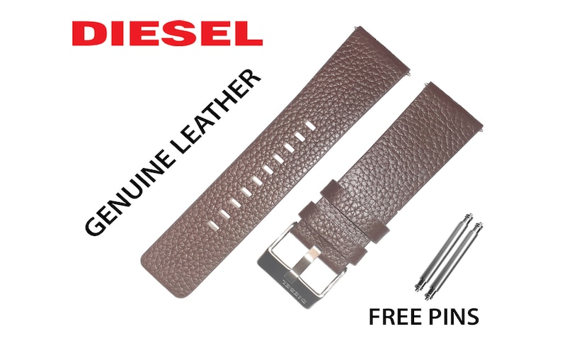 Genuine DIESEL Watch Strap: Black/brown Leather Band, 22-28mm (free ...