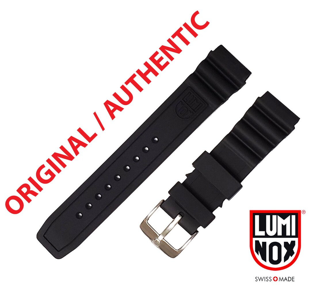 Luminox Silver Rubber Original Watch Band Strap IRB 22mm 3000 3900 8400 ...