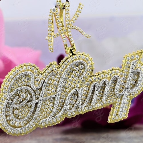 2 Custom Name/number Pendant Brand Logo Hip Hop - Etsy