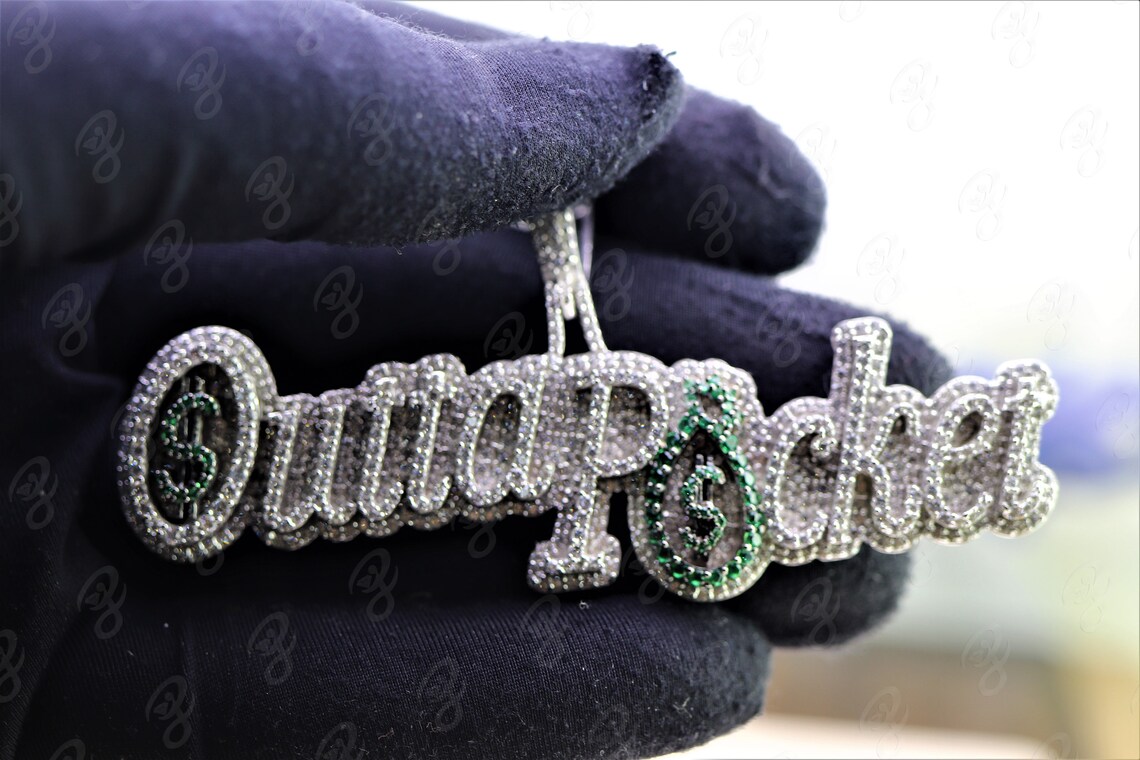 Money Bag and Dollar Sign With Green Diamond Font Art Hip-hop - Etsy