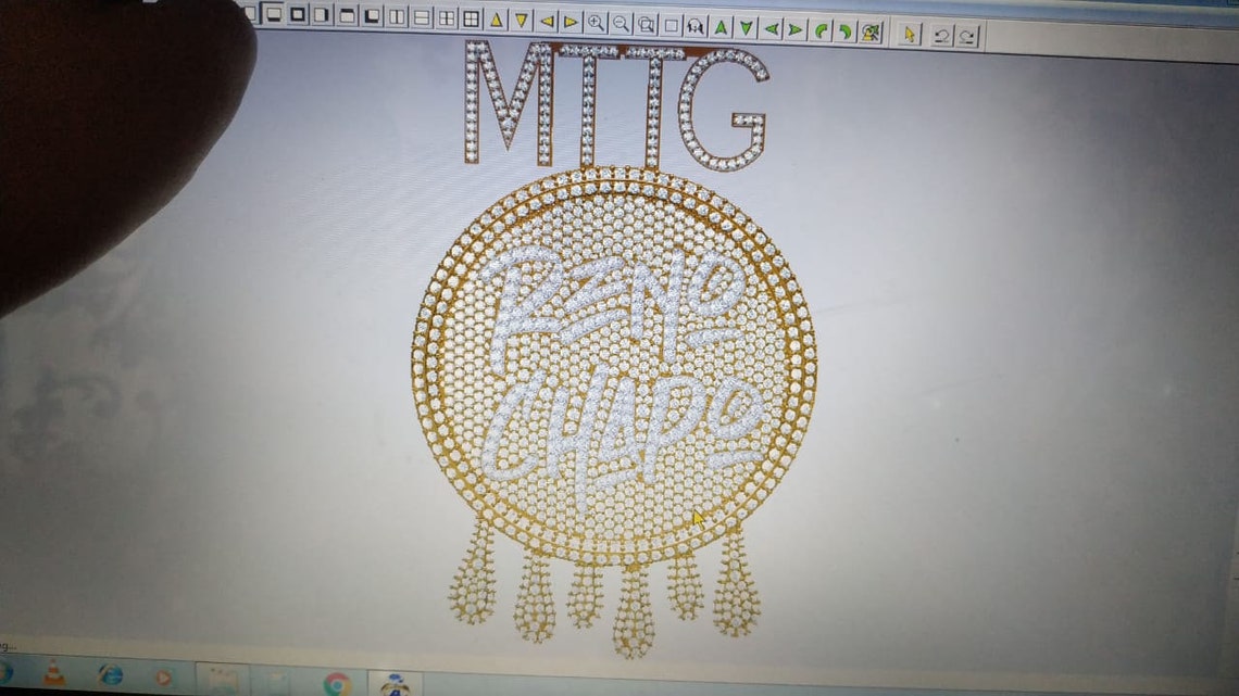 2.0 Round Dripping Iced Out Hip Hop Pendant Dual Tone | Etsy