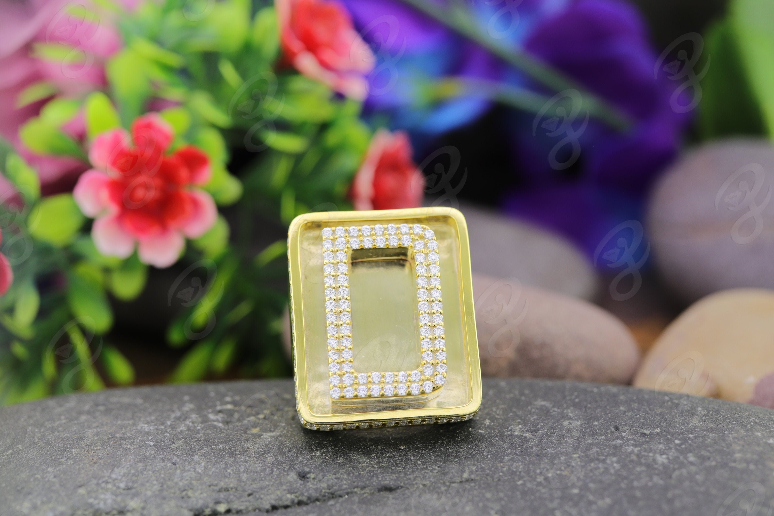 D Letter Ring Diamond Initial Ring Customize Ring - Etsy