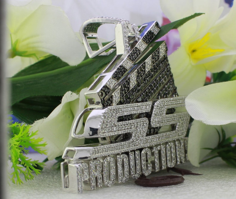 Custom Name/number Pendant Two Tone Hip Hop Pendant With - Etsy