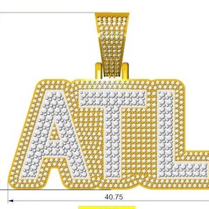 1.6 ATL Customize Any Letter Symbol/name/number Hip Hop Pendant ...