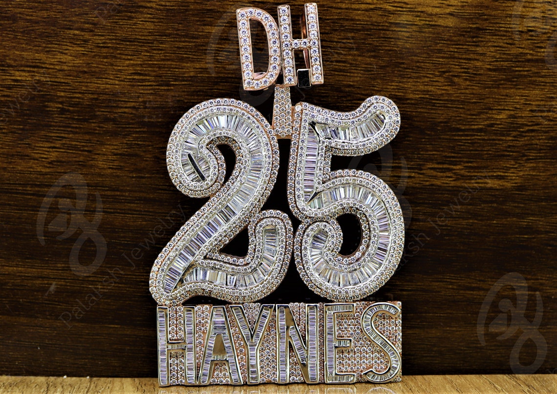 25th Anniversarycustom Name/number Pendanthip Hop | Etsy