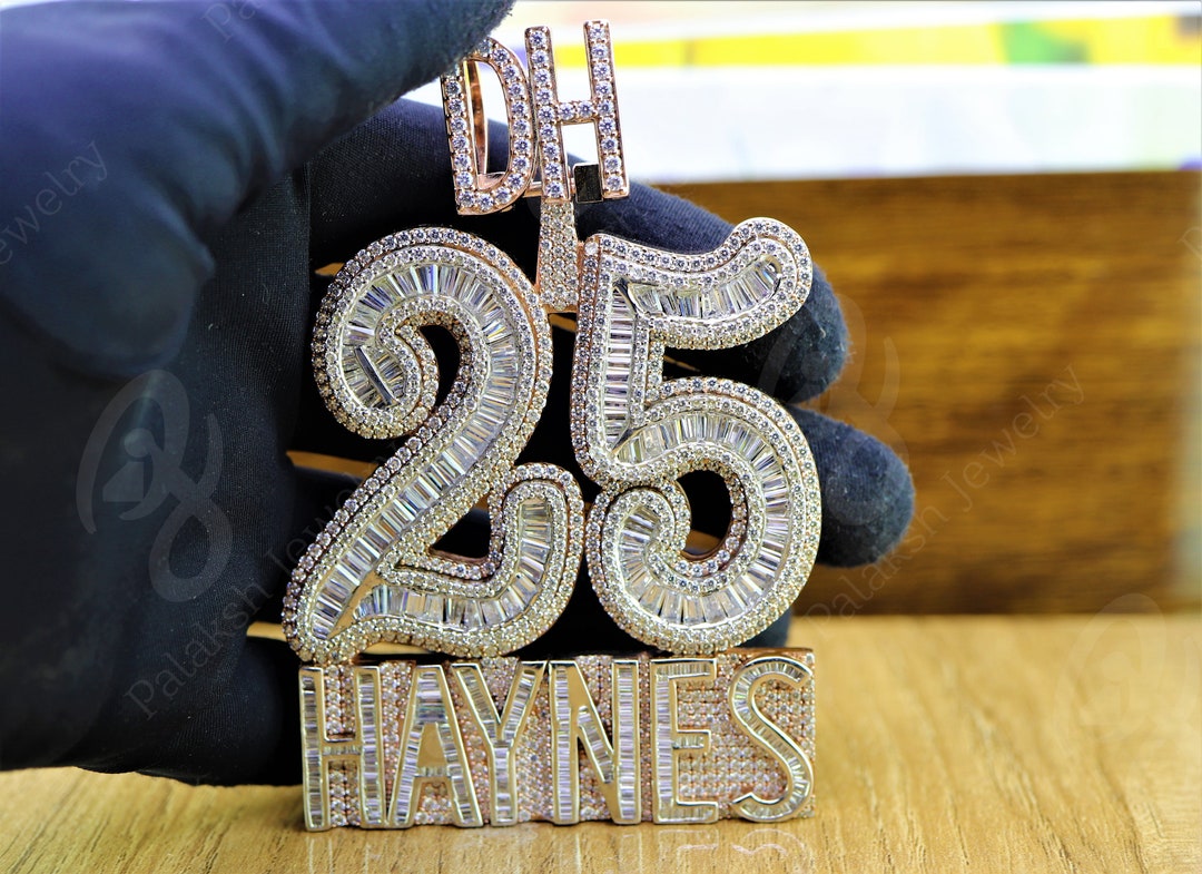 25th Anniversarycustom Name/number Pendanthip Hop - Etsy