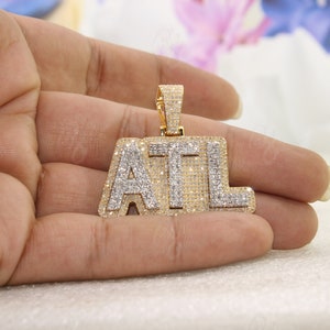 1.6 ATL Customize Any Letter Symbol/name/number Hip Hop Pendant ...