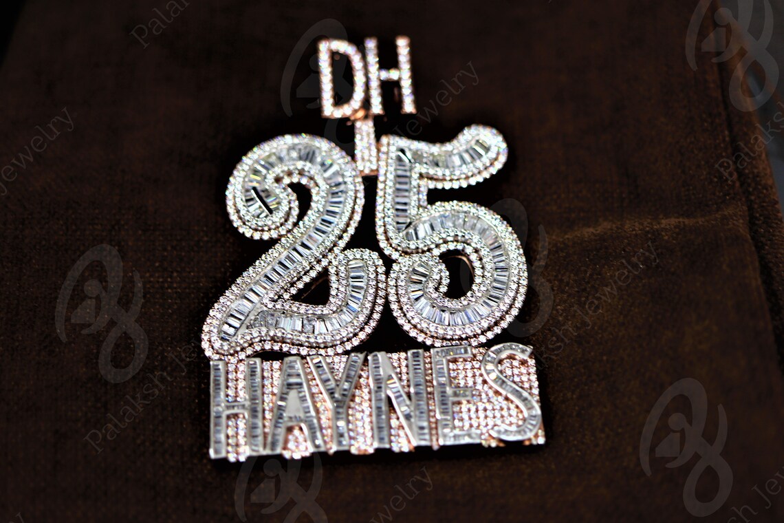 25th Anniversarycustom Name/number Pendanthip Hop | Etsy