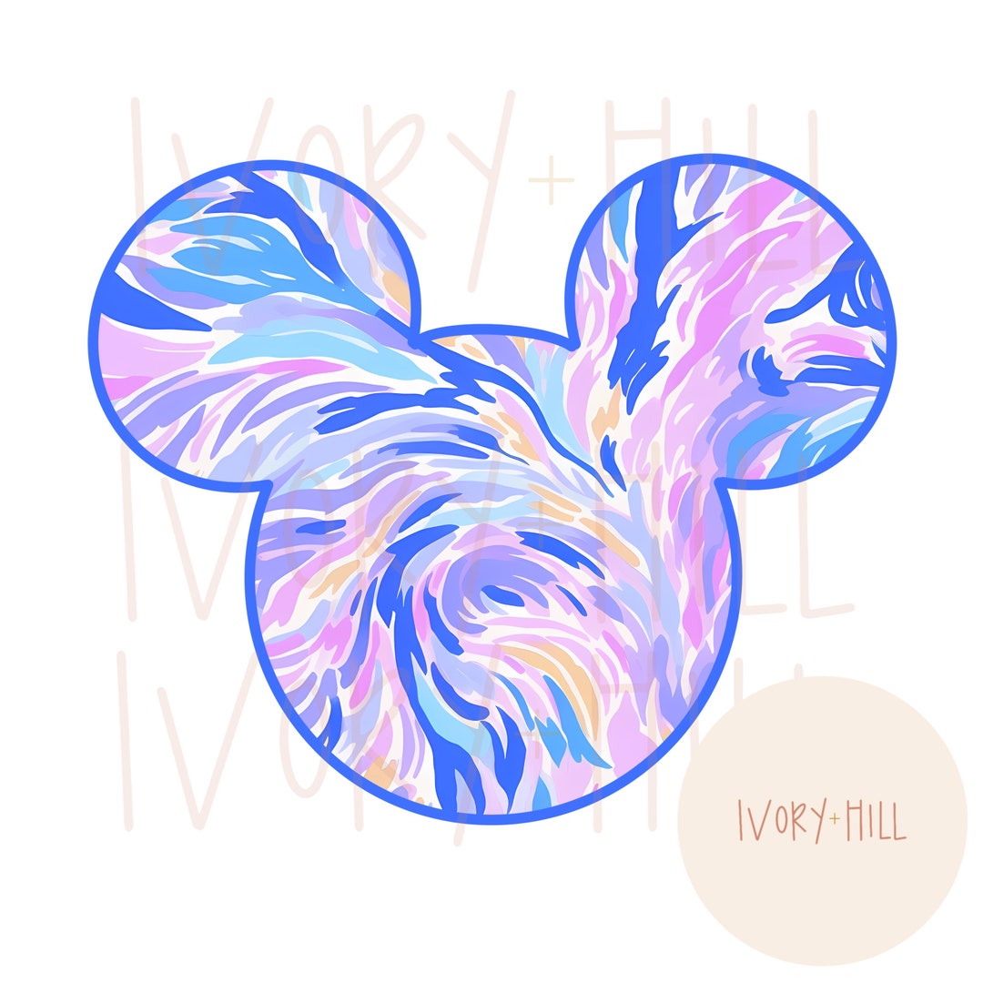 Preppy Summer Blue Purple Mouse, Digital Design and Png for Sublimation ...