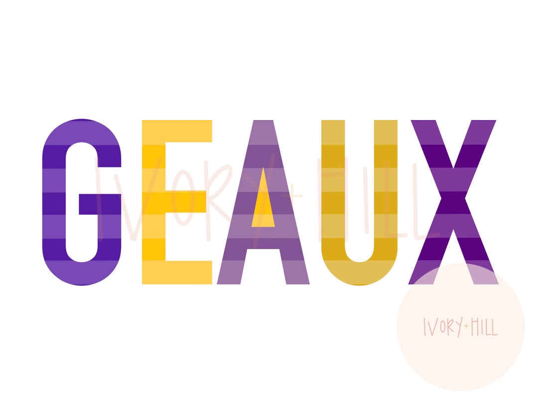 Geaux Purple and Yellow Printable Digital Design Download Png Clipart ...