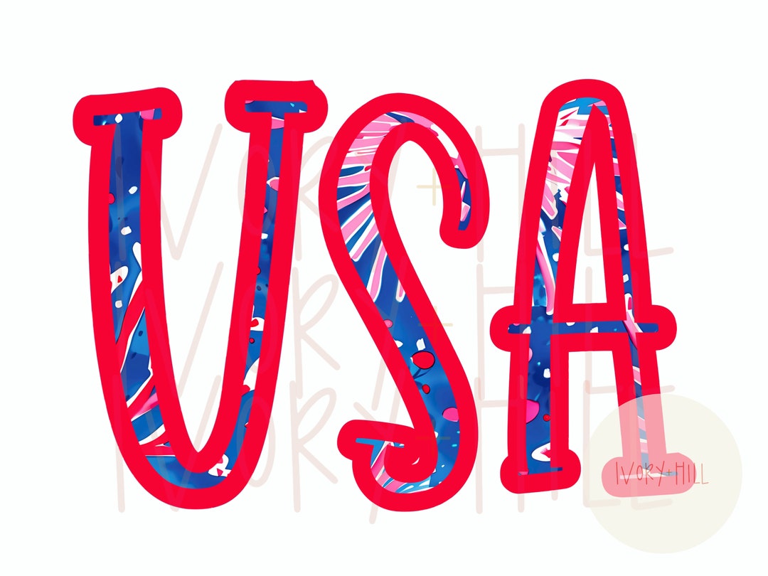 USA Girly Patriotic Png, Red White and Blue Digital Design for ...