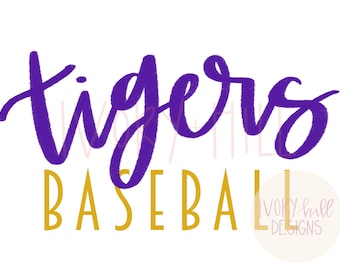 Tigers Purple Gold Printable Digital Design Download PNG | Etsy