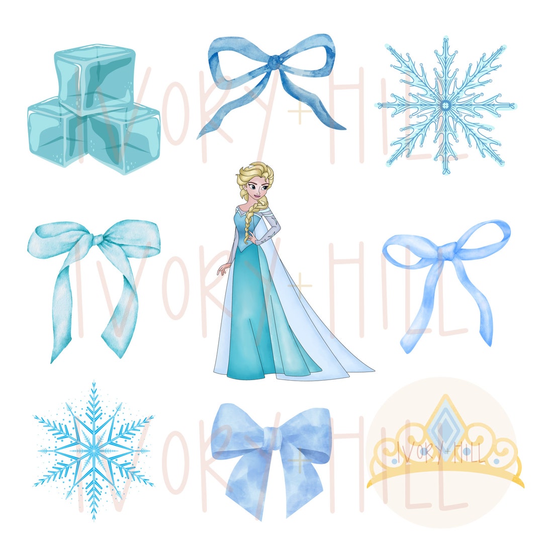 Blue Ice Princess Blue Coquette Bows, Digital Designs and Clipart for ...