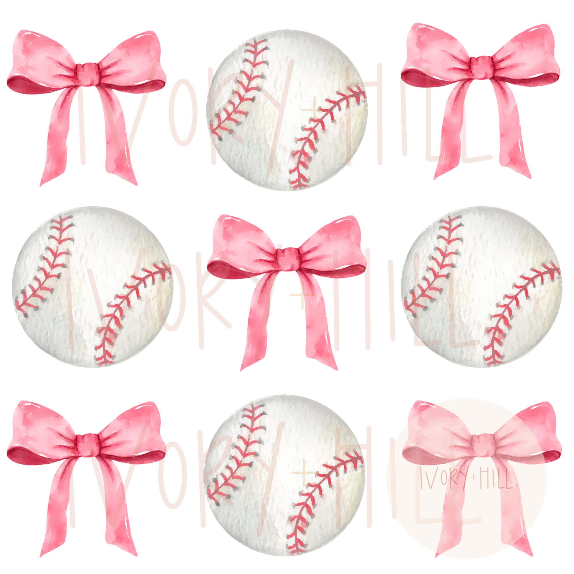 Pink Coquette Baseball Bows PNG, Digital Designs for Sublimation - Etsy