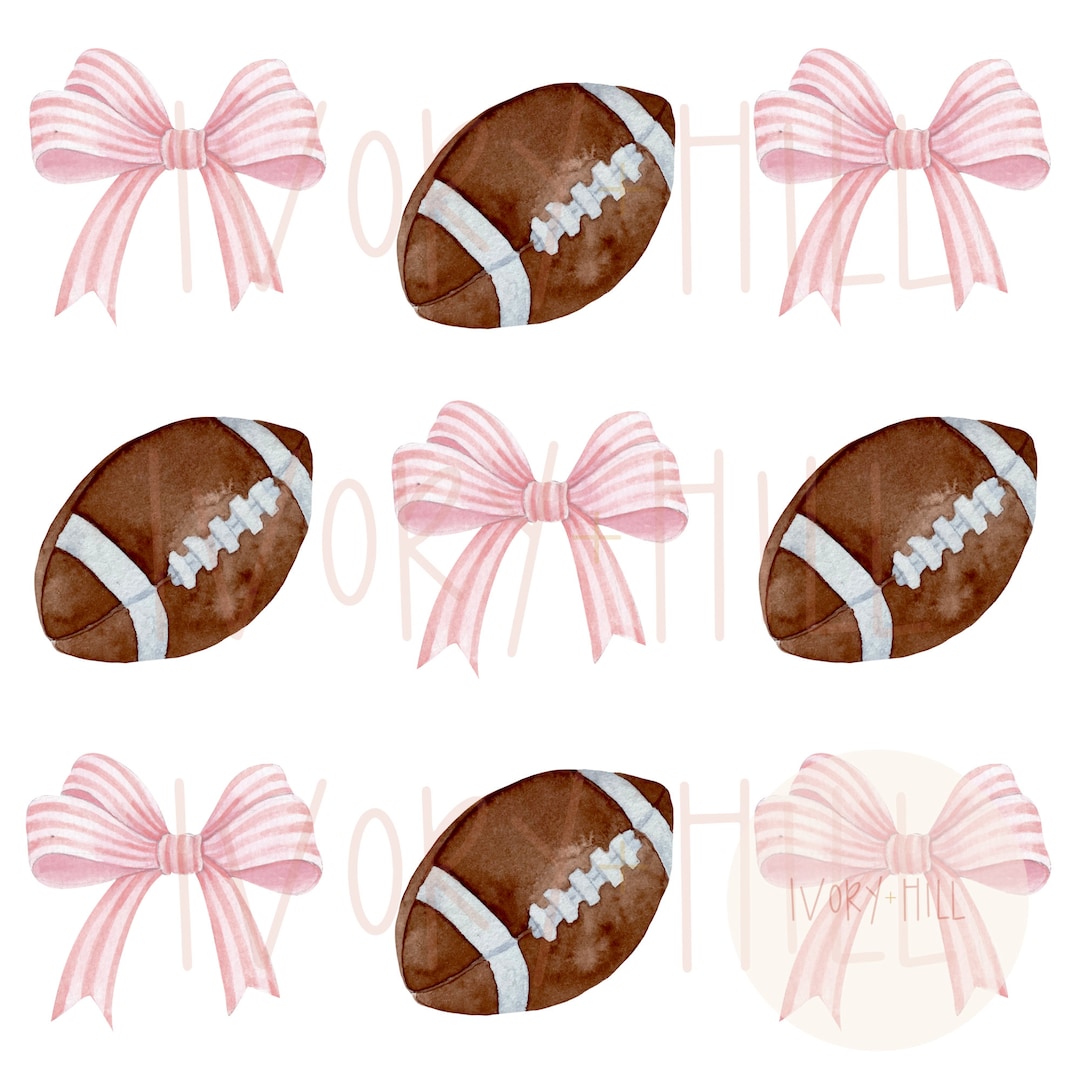 Pink Coquette Bows Football PNG, Digital Designs and Clipart for ...